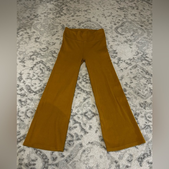 Pact | Pants & Jumpsuits | Ribbed Yellow Gold Lounge Pants Wide Leg ...